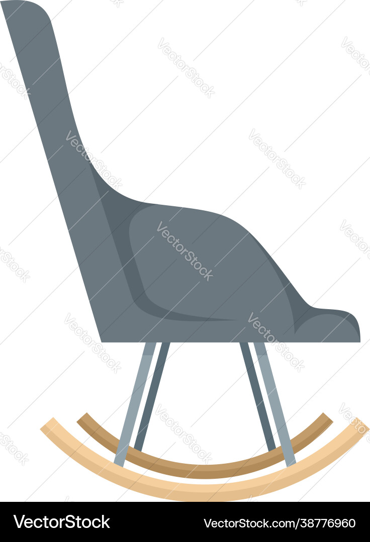 Modern rocking chair icon flat isolated Royalty Free Vector