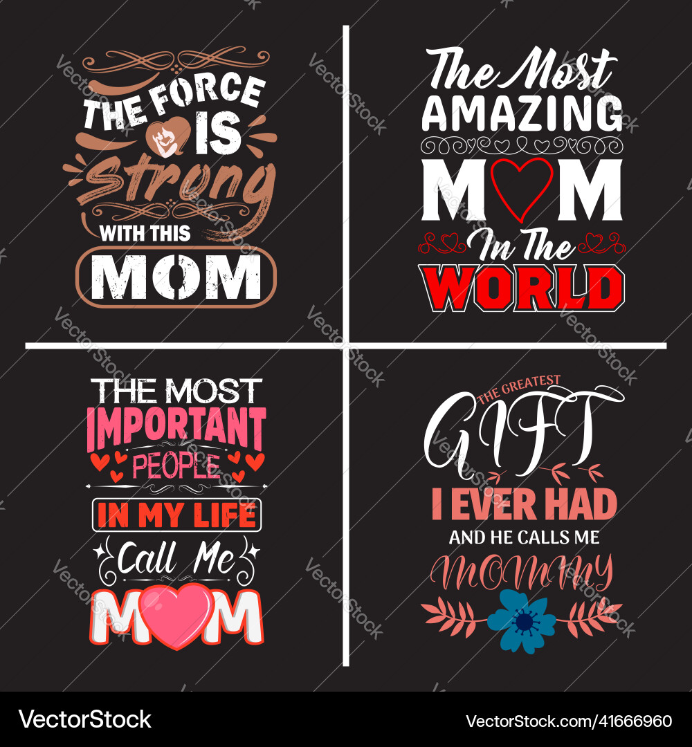 Mothers day quotes bundle design Royalty Free Vector Image
