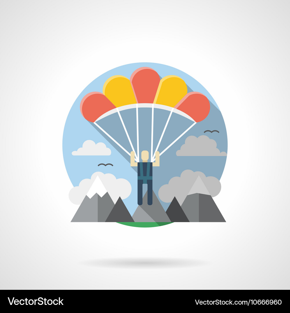 Parachuting color detailed icon Royalty Free Vector Image