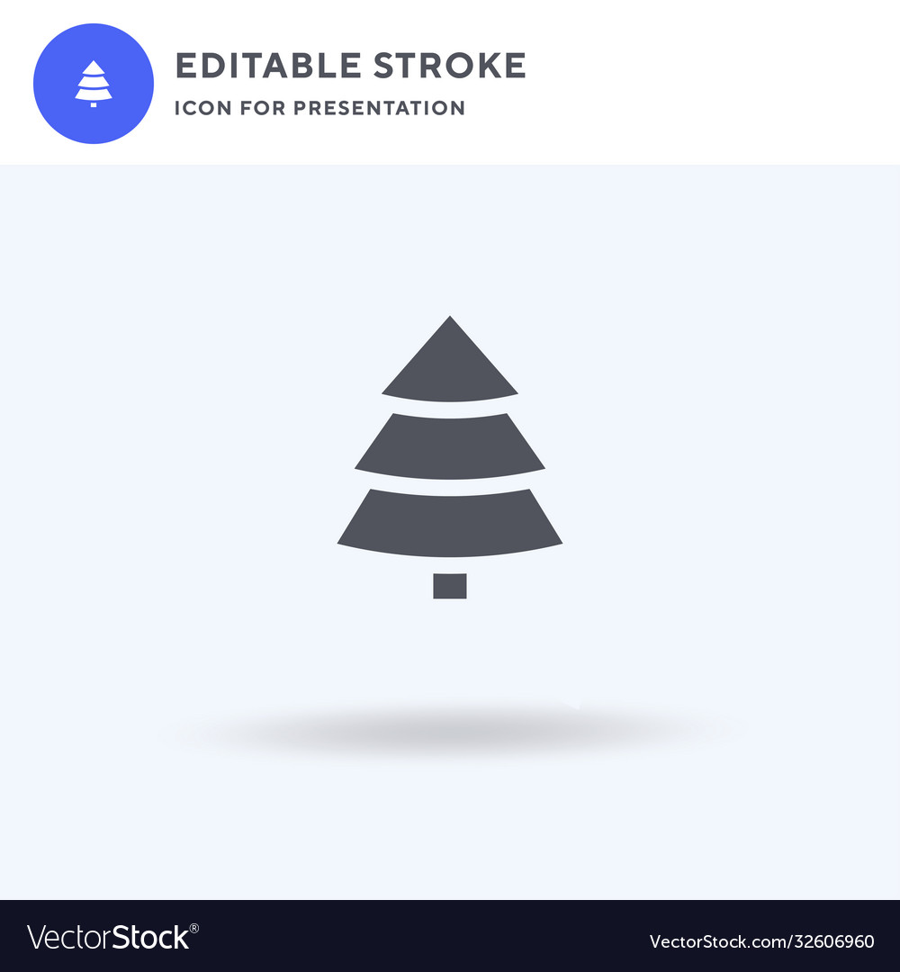 Pine tree icon filled flat sign solid Royalty Free Vector
