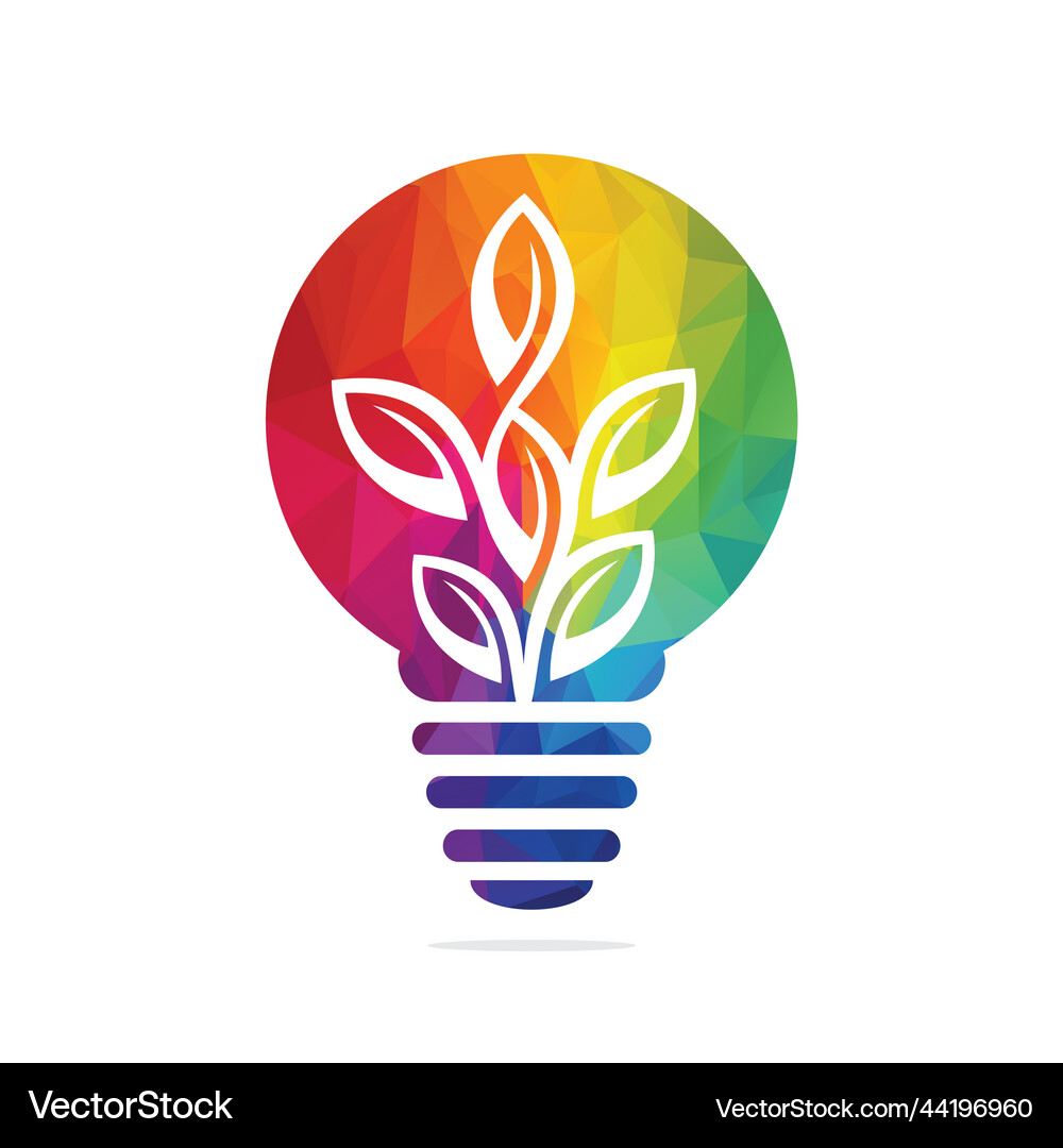 Plant in bulb lamp template design Royalty Free Vector Image