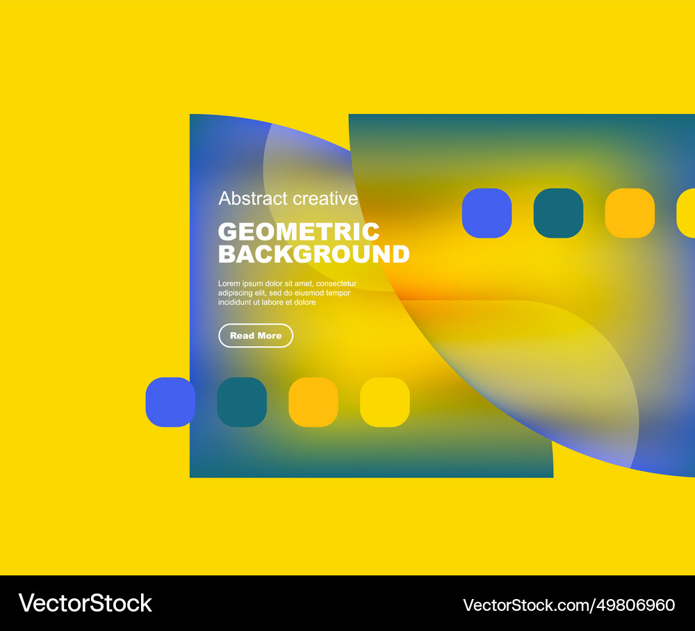 Round triangle and round square composition Vector Image
