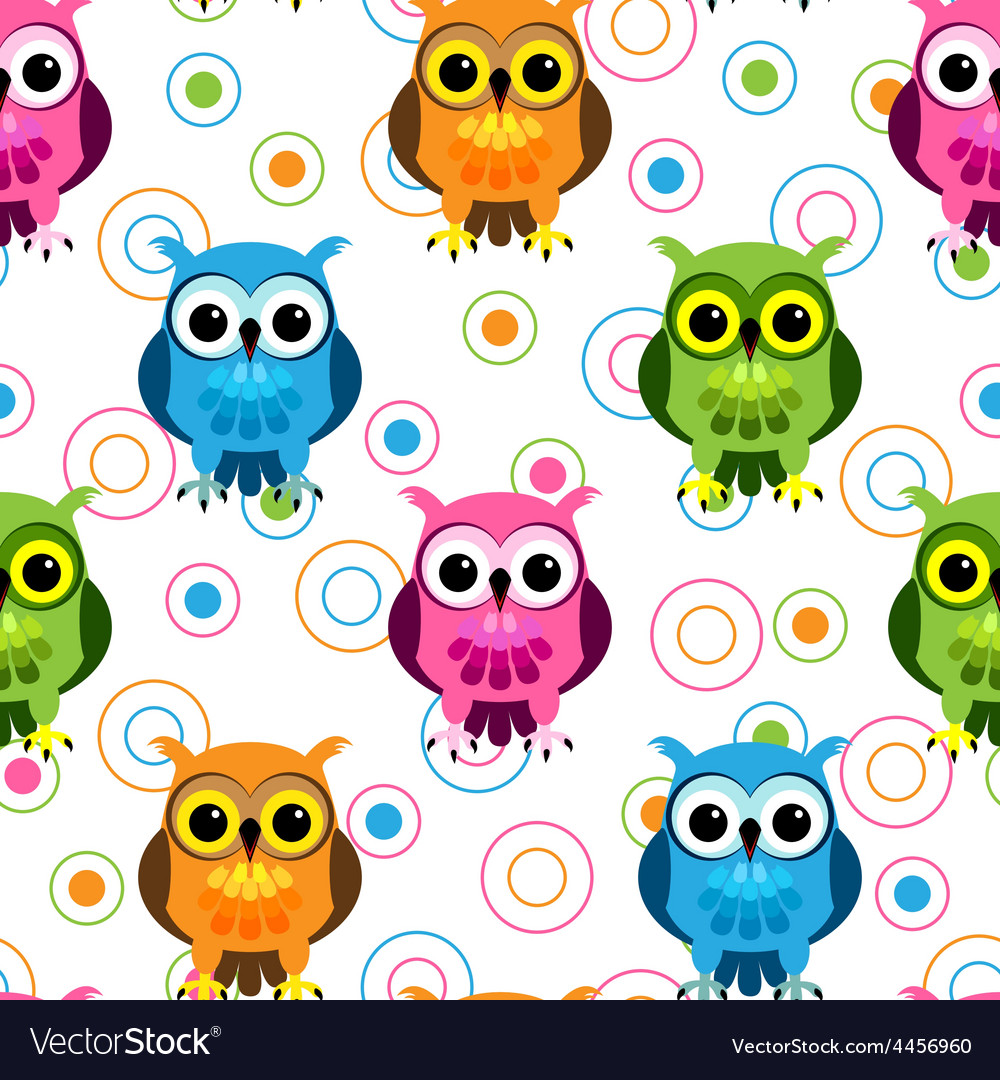 Seamless owl pattern Royalty Free Vector Image