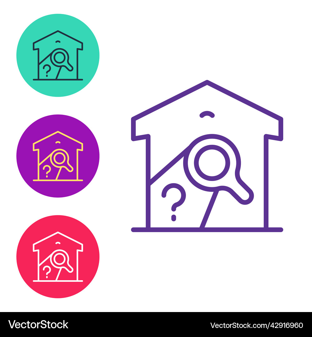 Set line warehouse check icon isolated on white Vector Image