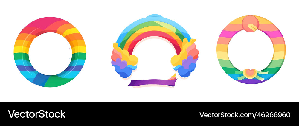 Set of rainbow colors frame Royalty Free Vector Image
