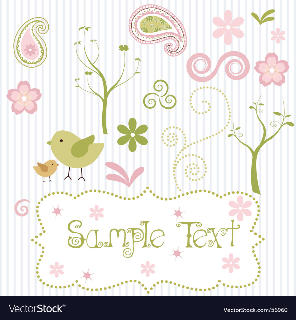 Spring elements Royalty Free Vector Image - VectorStock