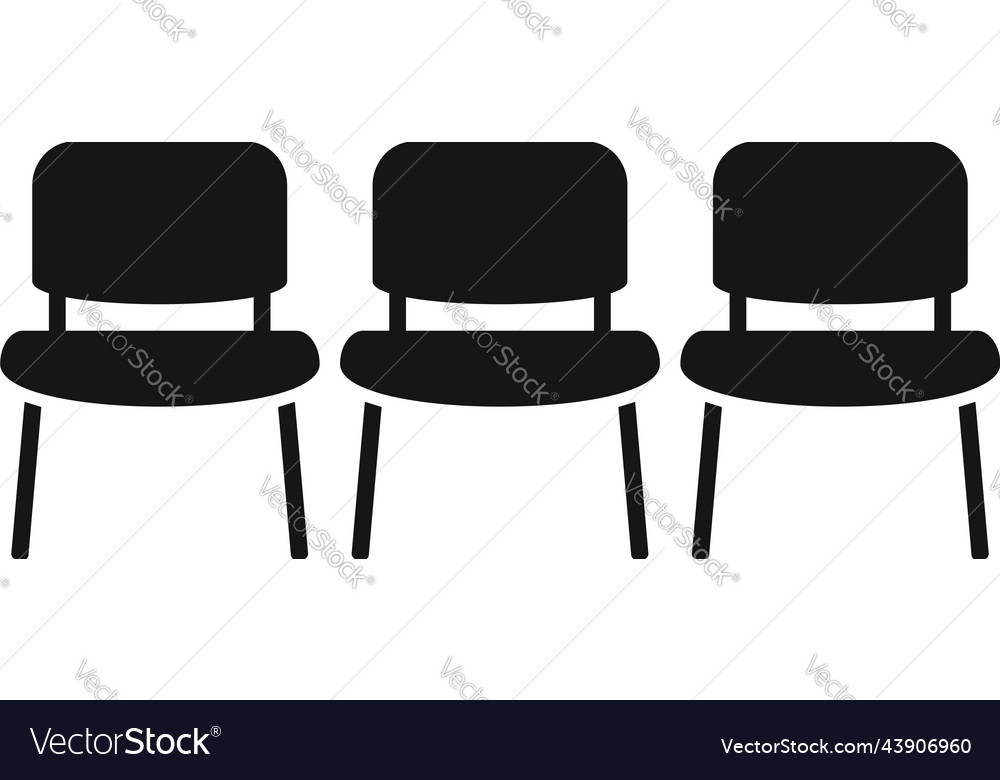 Waiting chairs icon simple wait area Royalty Free Vector