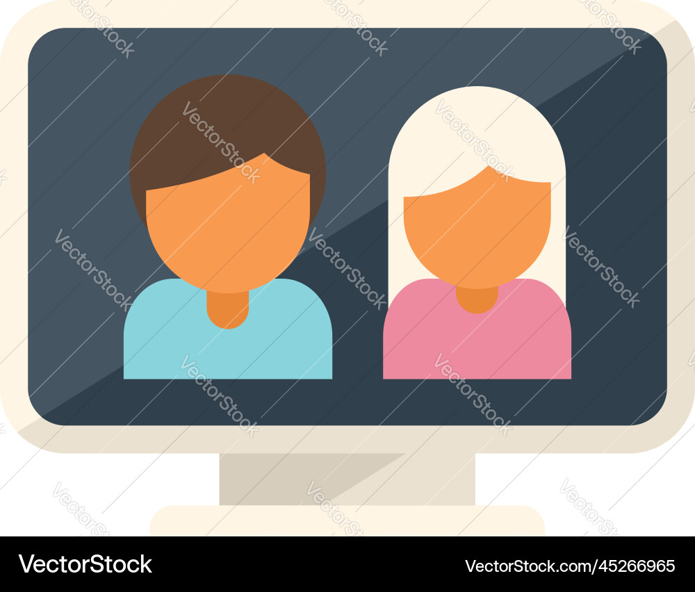 Call online dating icon flat social Royalty Free Vector