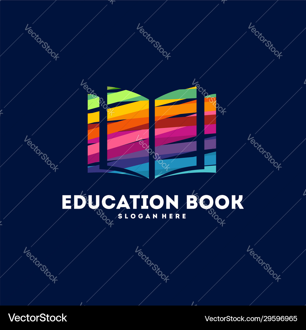Colorful book logo designs concept education Vector Image