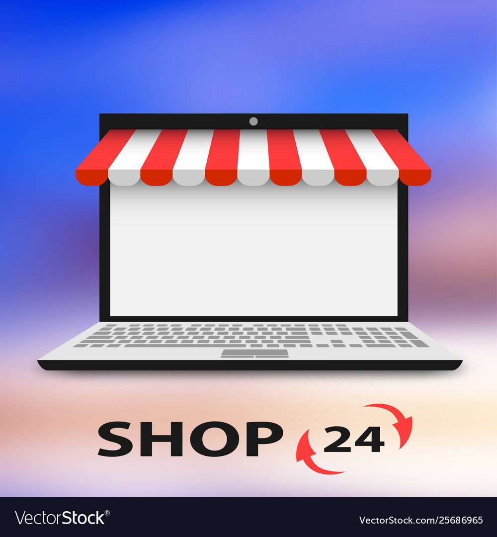 Concept computer mobile store Royalty Free Vector Image