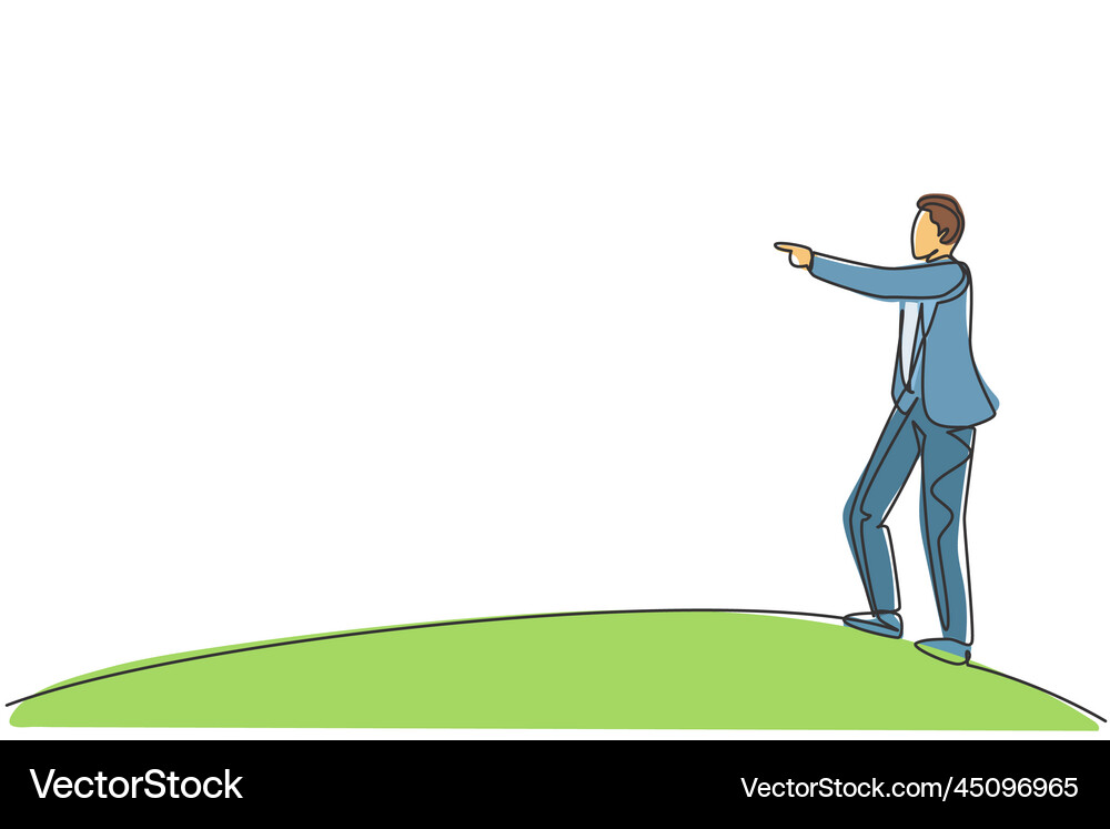 Continuous one line drawing of young handsome Vector Image