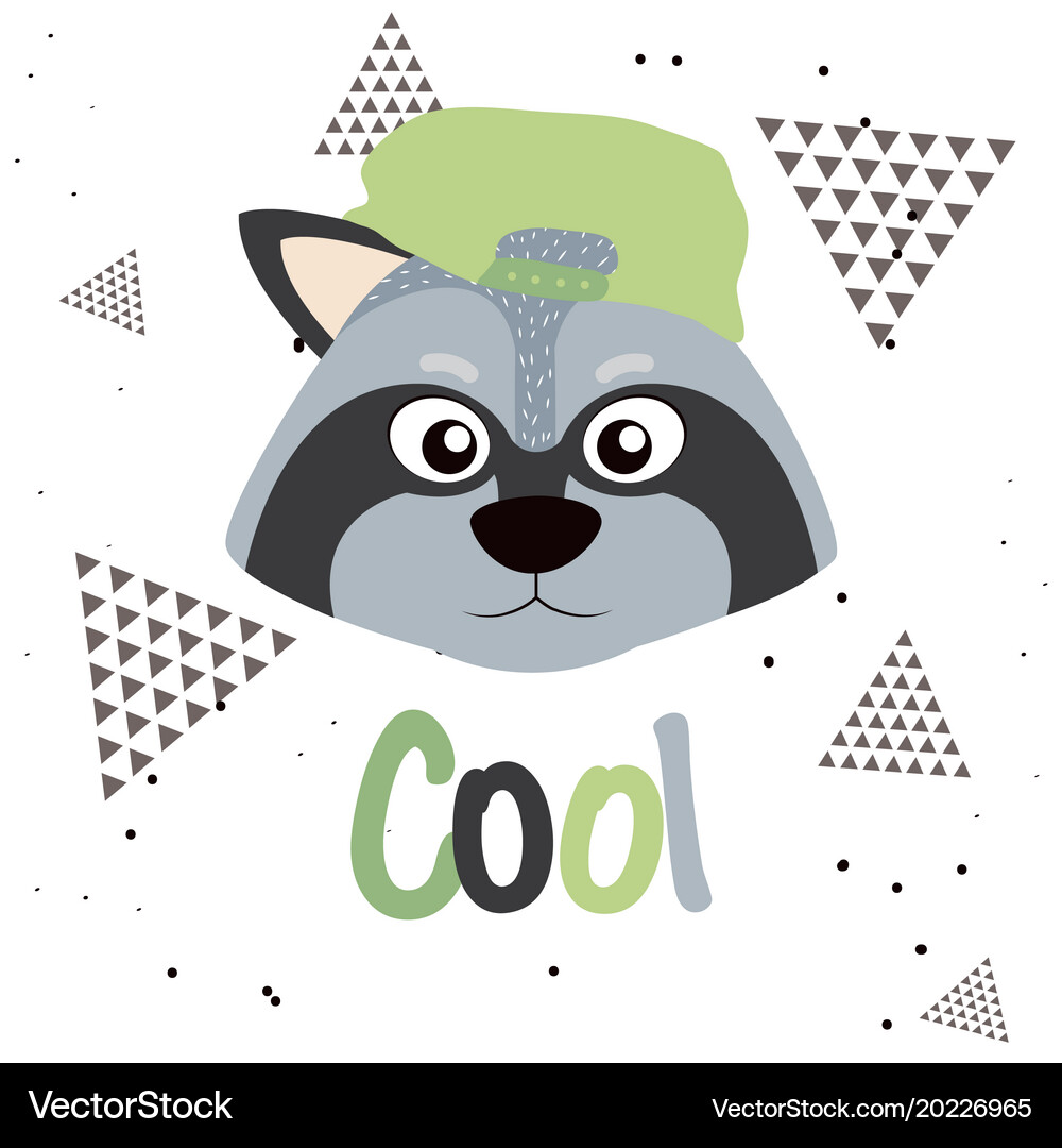 Cool raccoon cartoon Royalty Free Vector Image