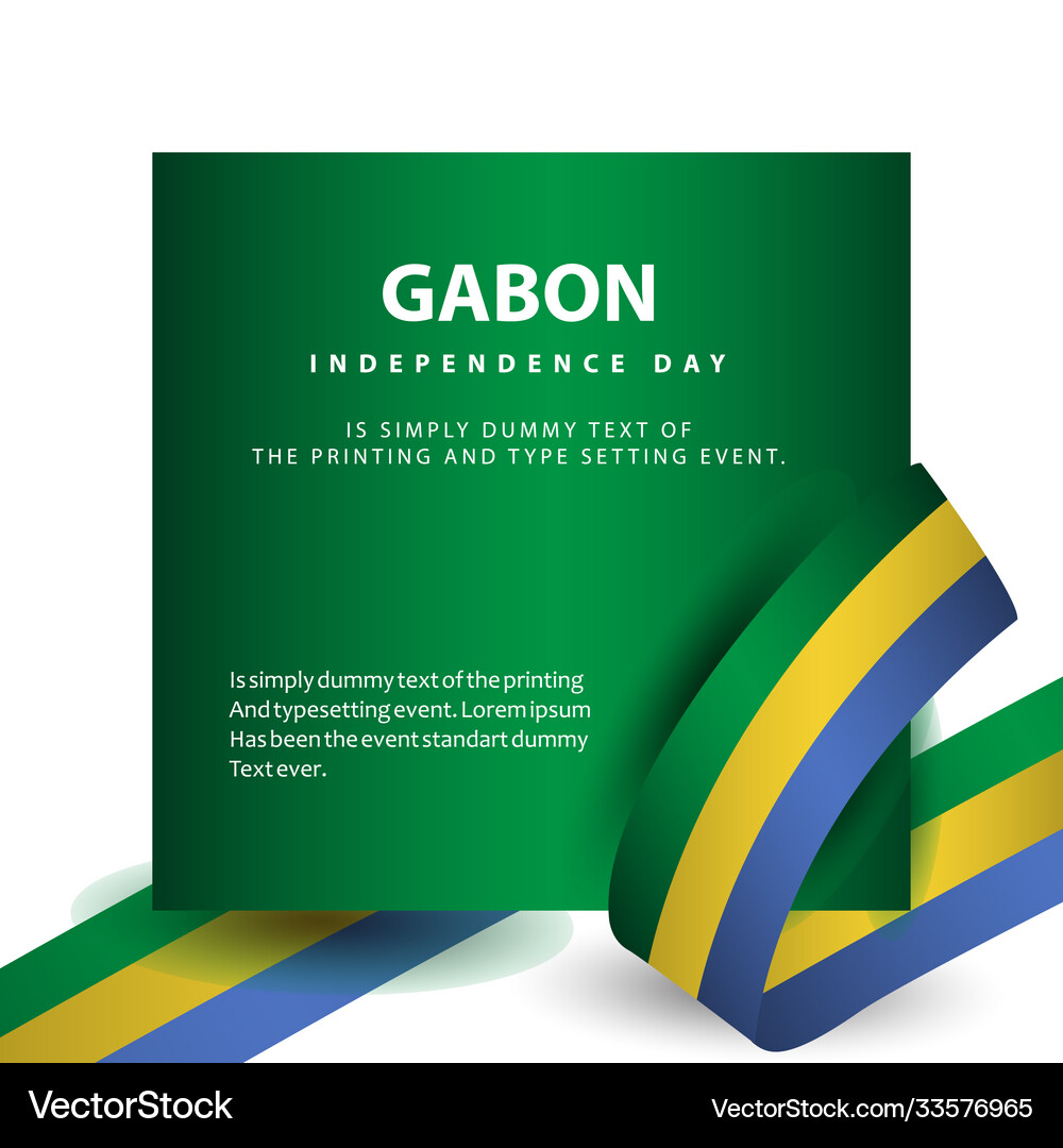 Happy gabon independence day celebration poster Vector Image