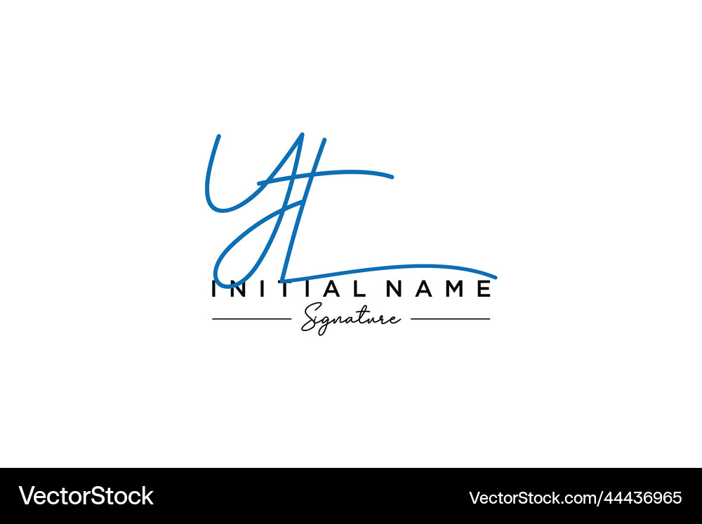 Initial yt signature logo template hand drawn Vector Image