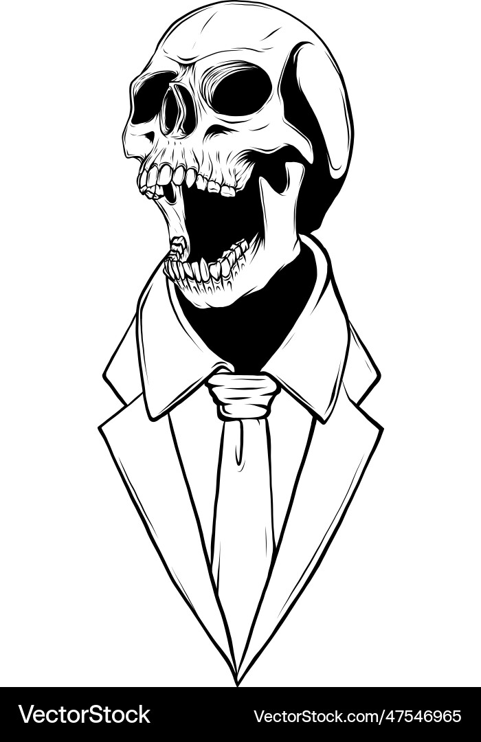 Of outline human skull design Royalty Free Vector Image