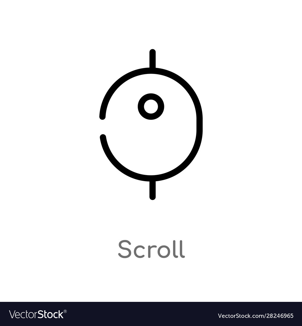 Outline scroll icon isolated black simple line Vector Image