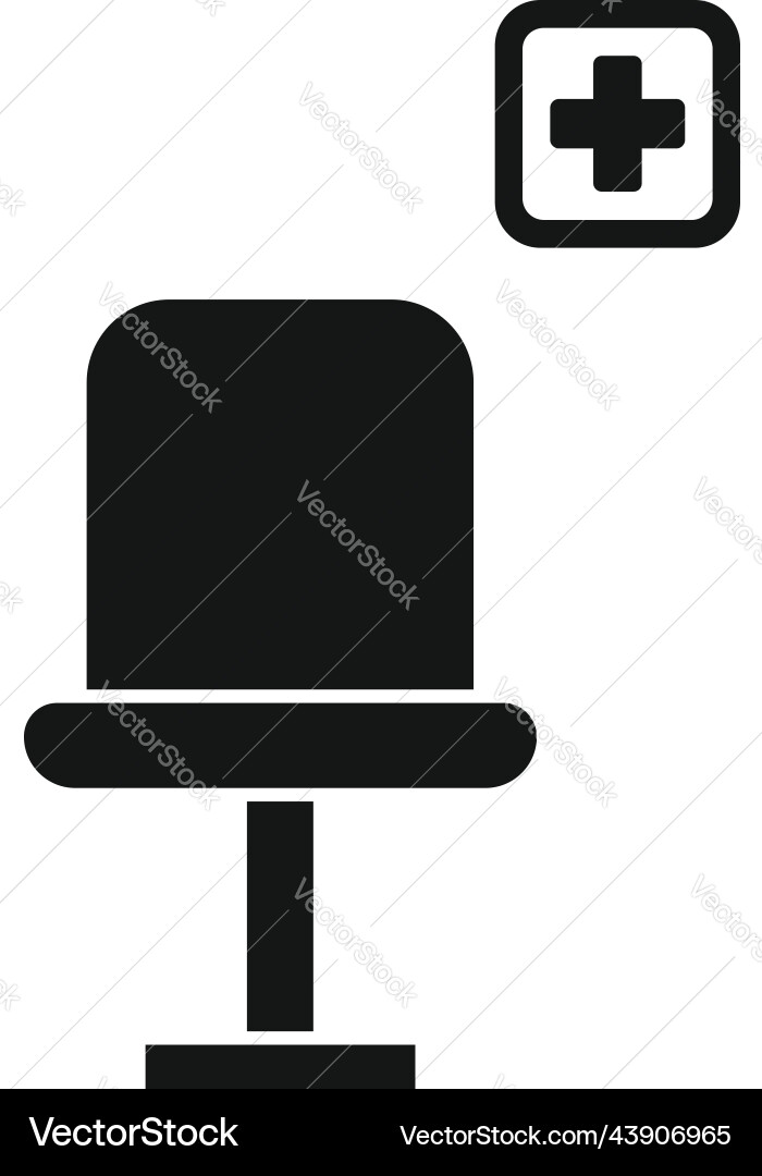 Patient seat icon simple waiting area Royalty Free Vector