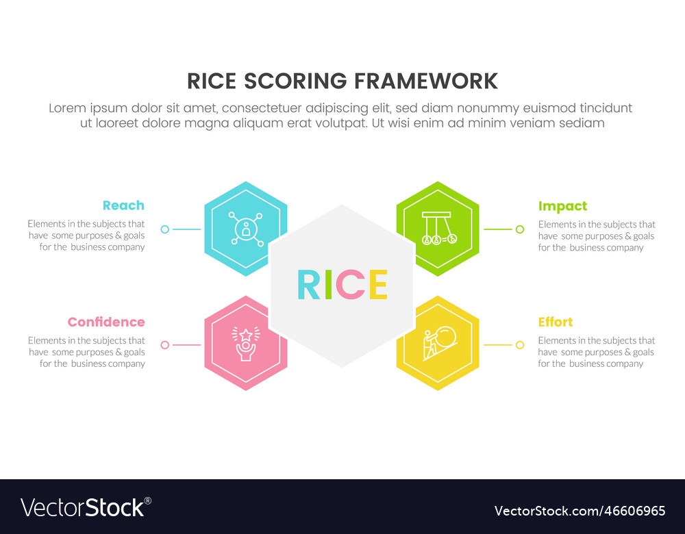 Rice scoring model framework prioritization Vector Image