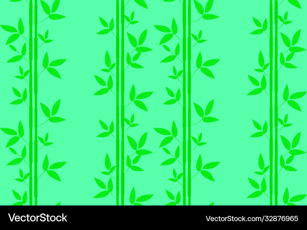 Seamless pattern with green bamboo leaves Vector Image
