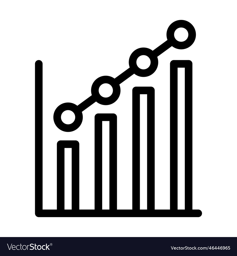 Statistics thick line icon for personal Royalty Free Vector