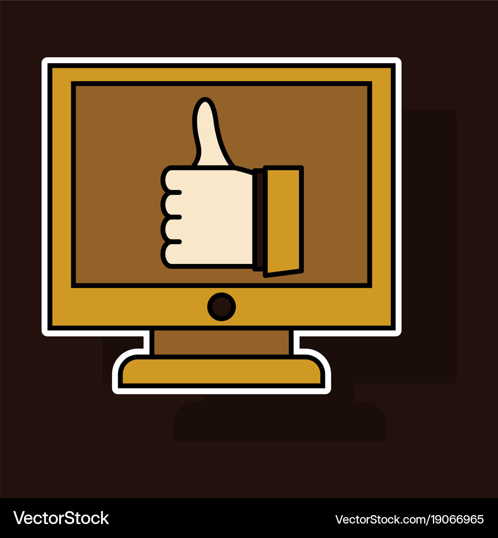Sticker thumbs up like social network facebook Vector Image