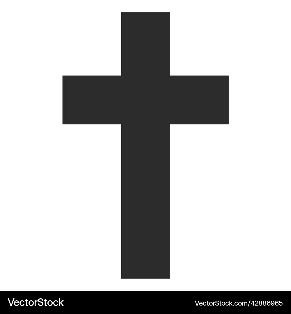Thick christian cross icon high quality Royalty Free Vector
