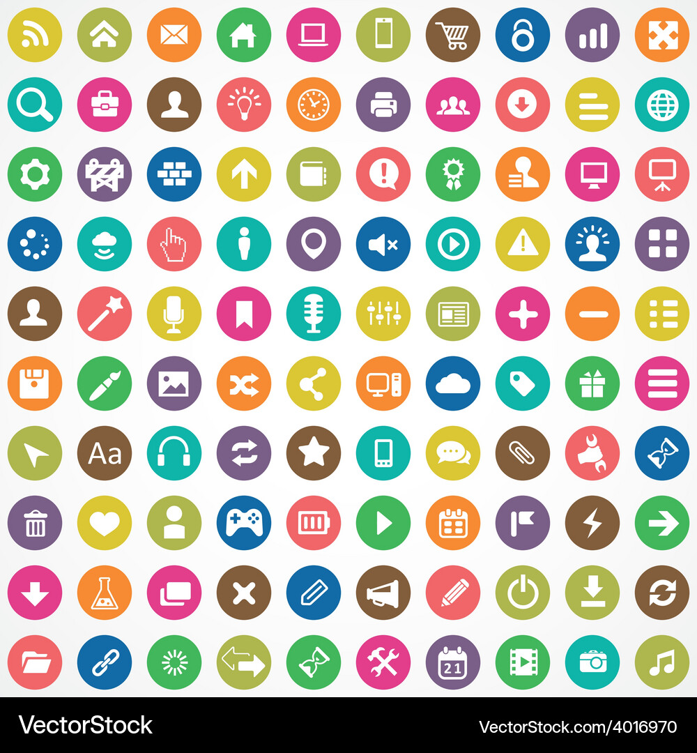 100 webdesign icons Royalty Free Vector Image - VectorStock