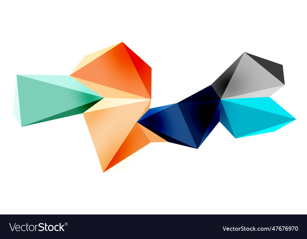 3d low poly triangle design elements Royalty Free Vector