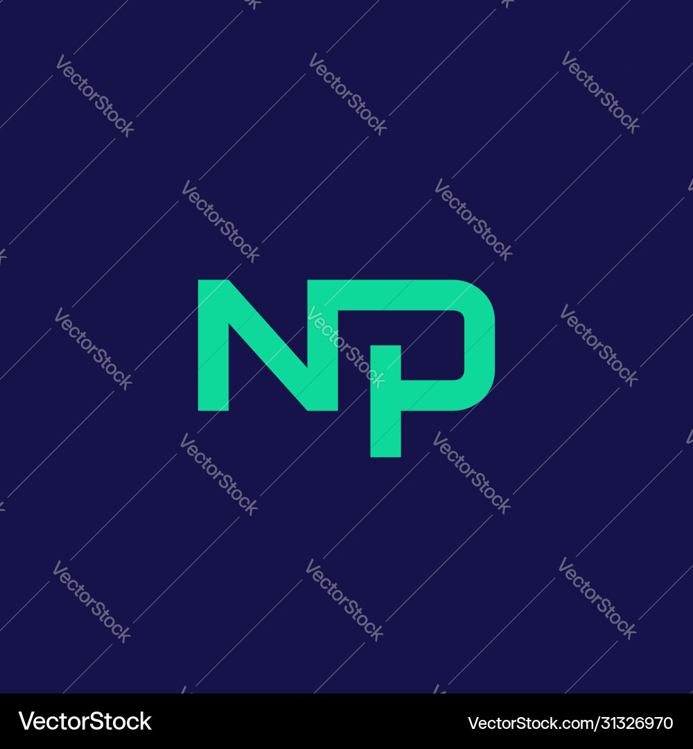 Abstract np logo design clean and modern Vector Image