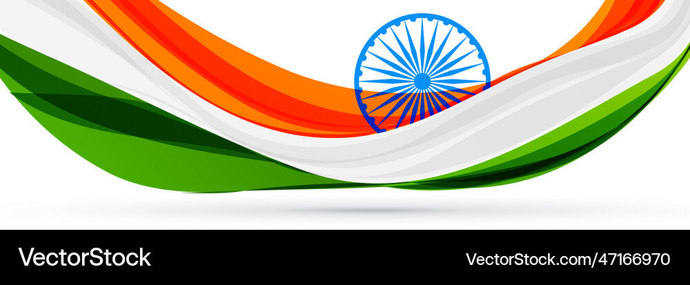Beautiful indian flag design in creative style Vector Image