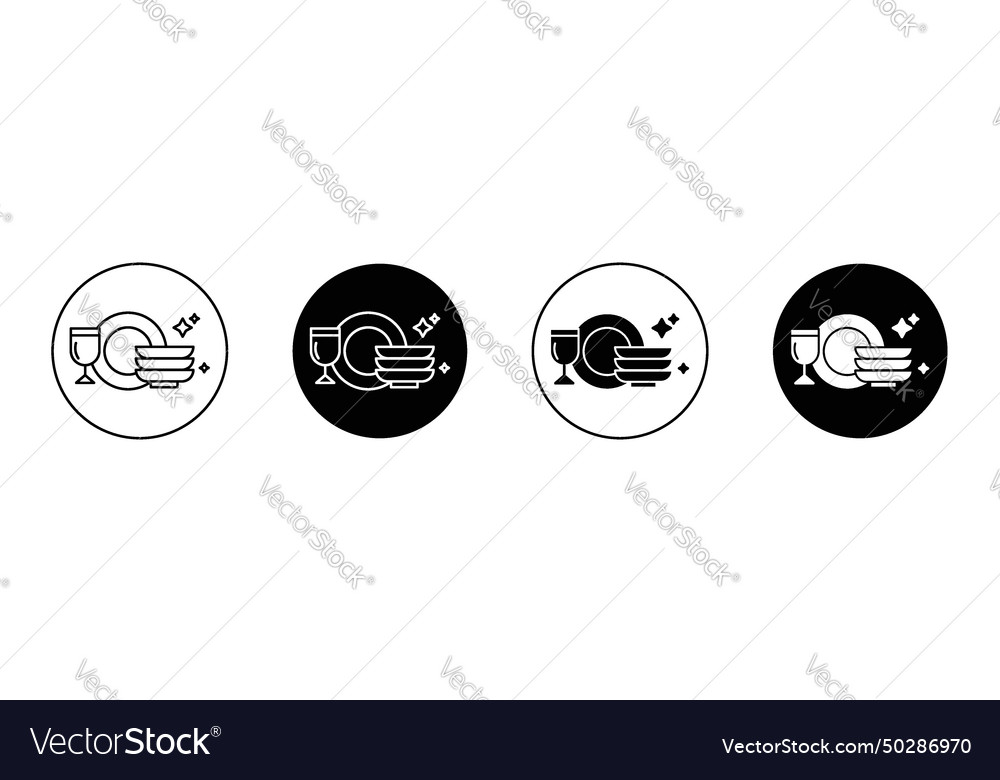 Clean tableware icon Royalty Free Vector Image