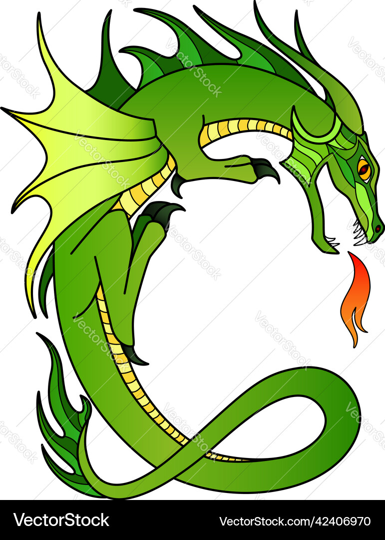 Colorful Dragon - Mythical Creature Royalty Free Vector