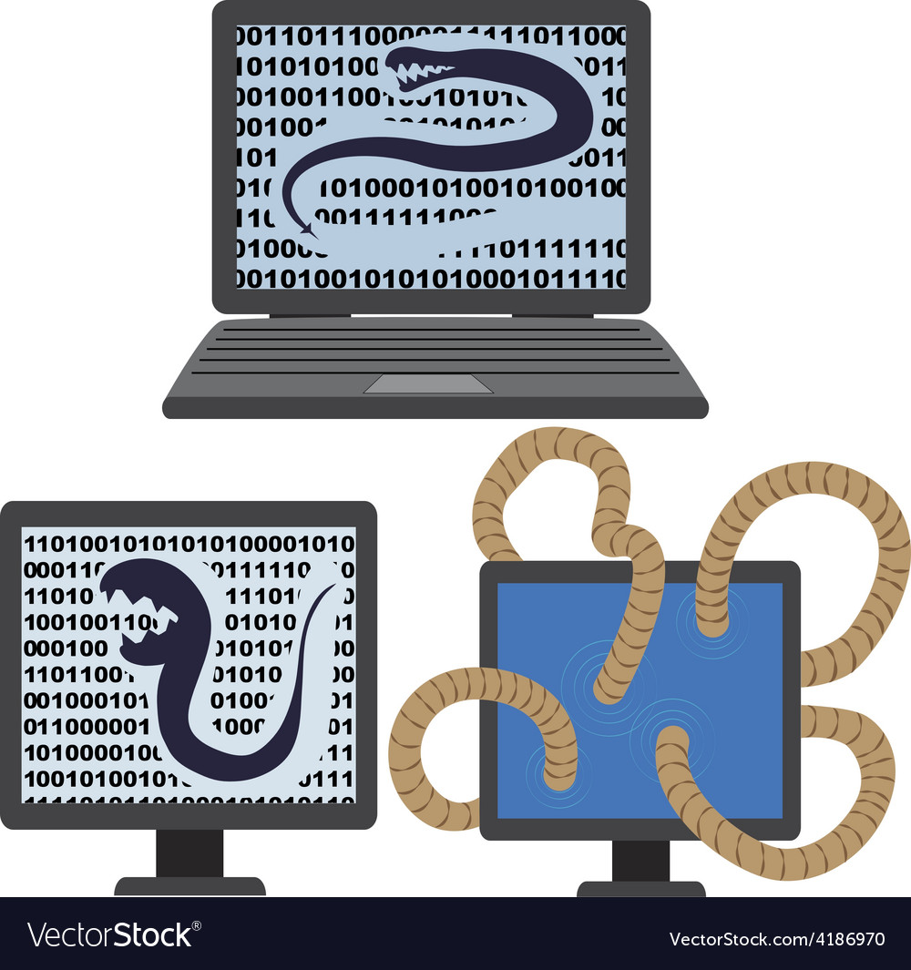 Computer infected virus Royalty Free Vector Image