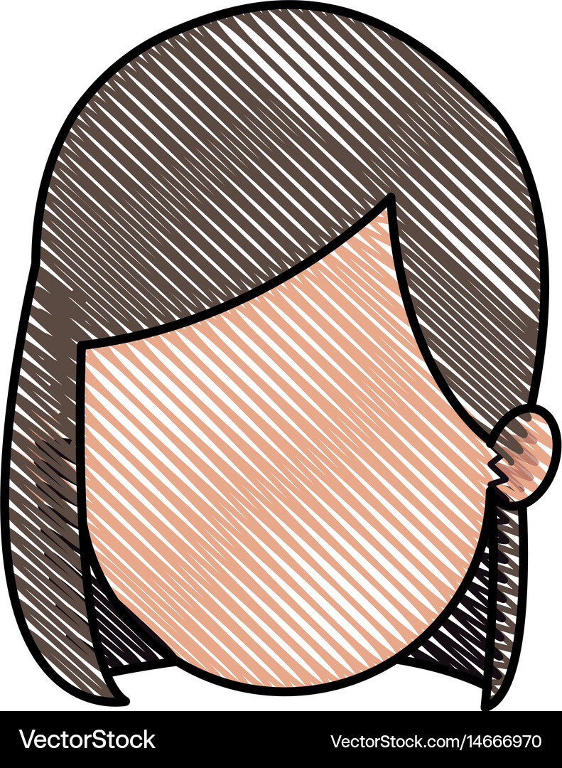 Drawing head girl faceless character image Vector Image