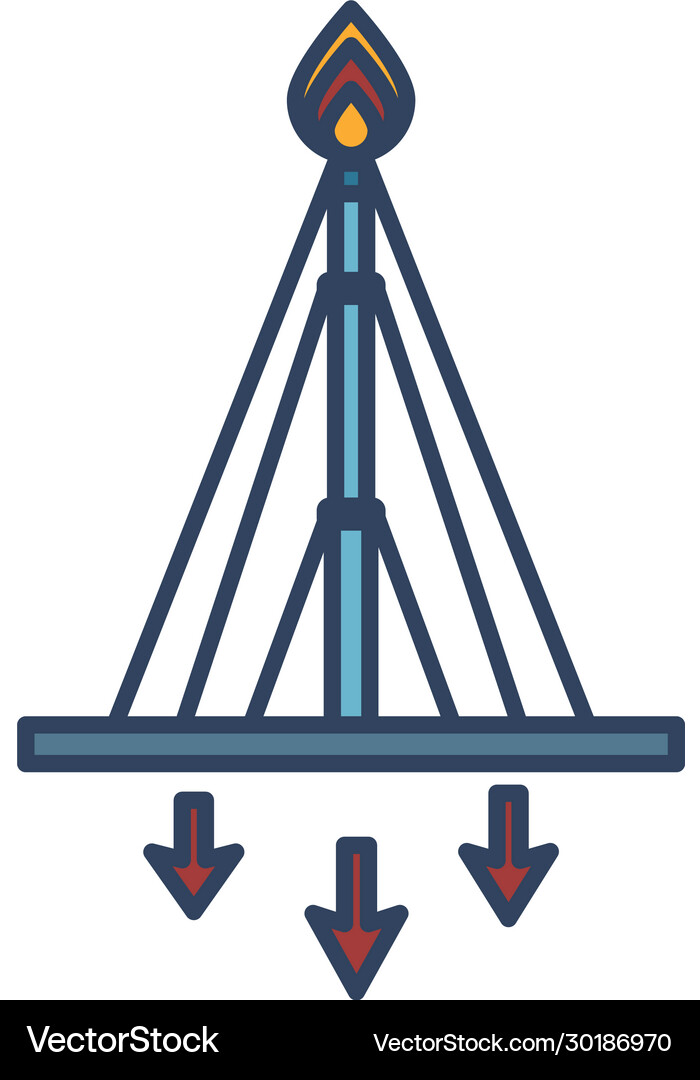 Extraktion Turm Öl füllen Stil Symbol Lizenzfreier Vektor