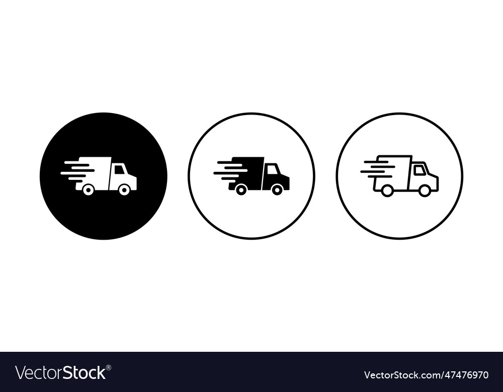 Fast shipping delivery truck icon set delivery Vector Image