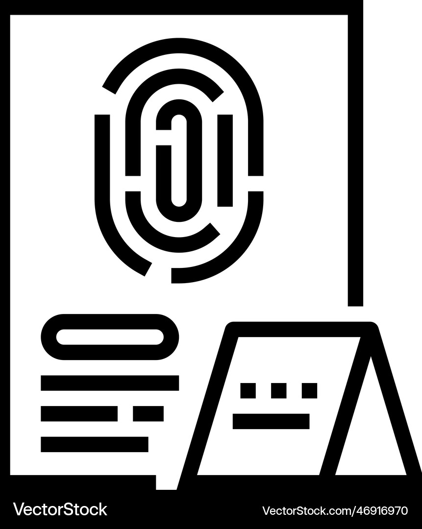 Fingerprint crime line icon Royalty Free Vector Image