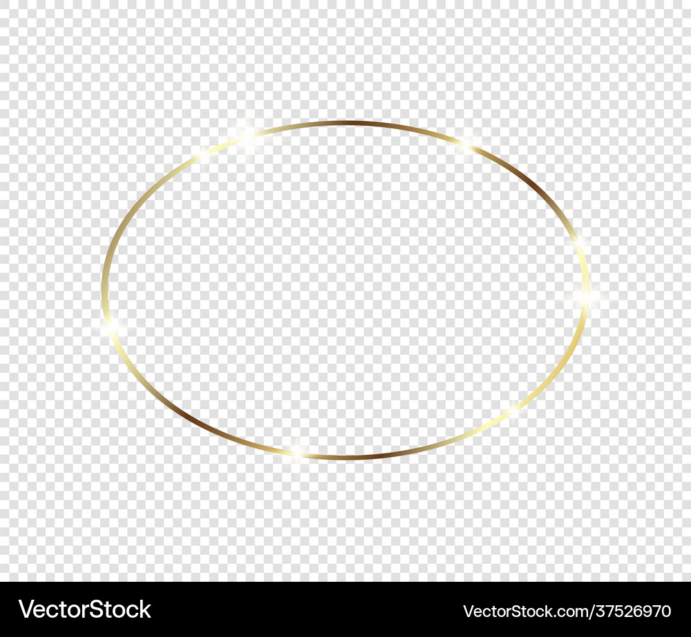 Gold shiny glowing frame with shadows isolated Vector Image