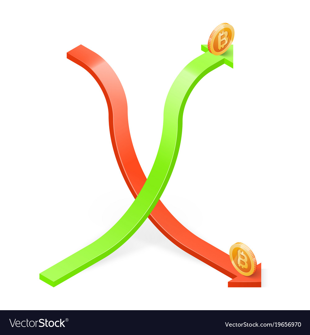 Increase and decrease bitcoin value business Vector Image