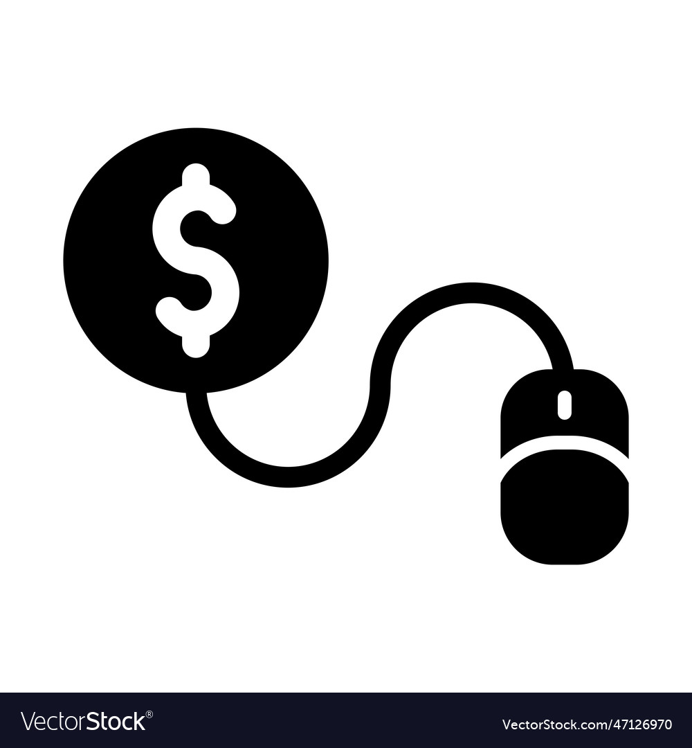 Pay per click glyph icon for personal Royalty Free Vector Pay per click glyph icon for personal Royalty Free Vector
