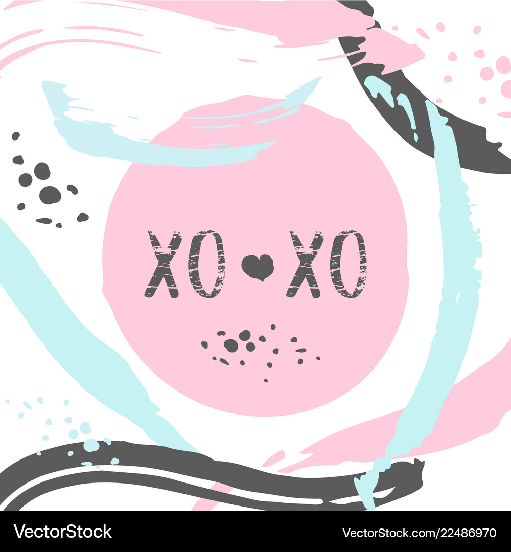Poster with typography xo xo lettering Royalty Free Vector