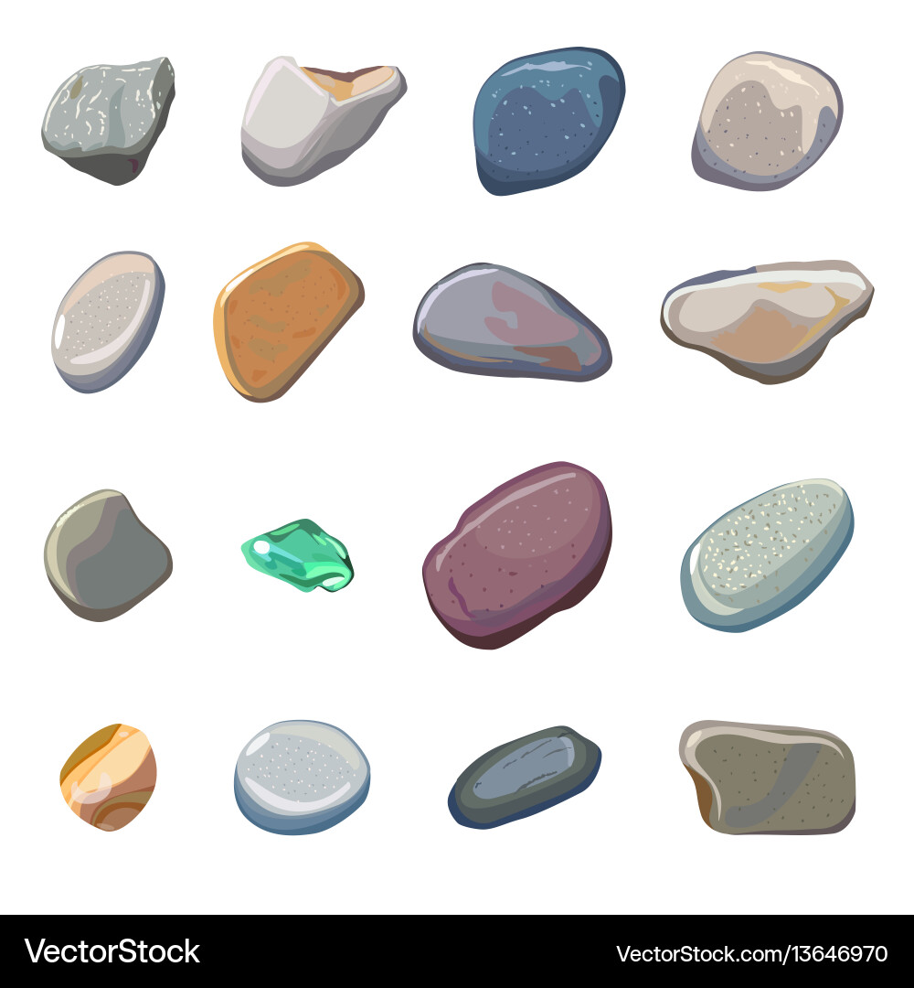Sea stones isolated on white background Royalty Free Vector