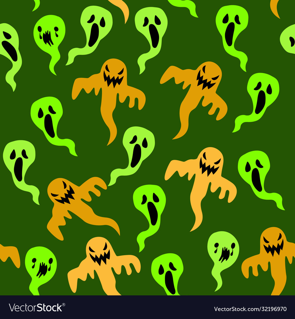 Seamless ghost pattern background Royalty Free Vector Image