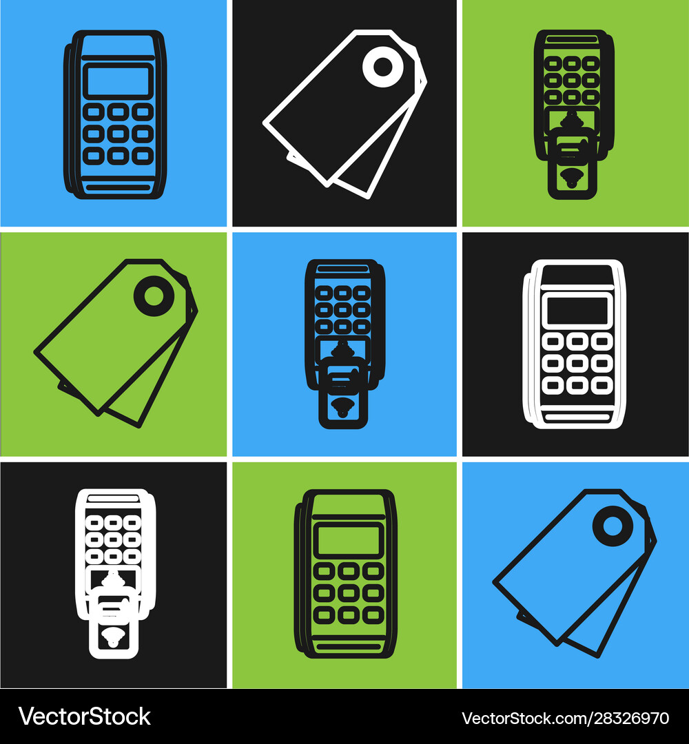 Set line pos terminal pos terminal with printed Vector Image