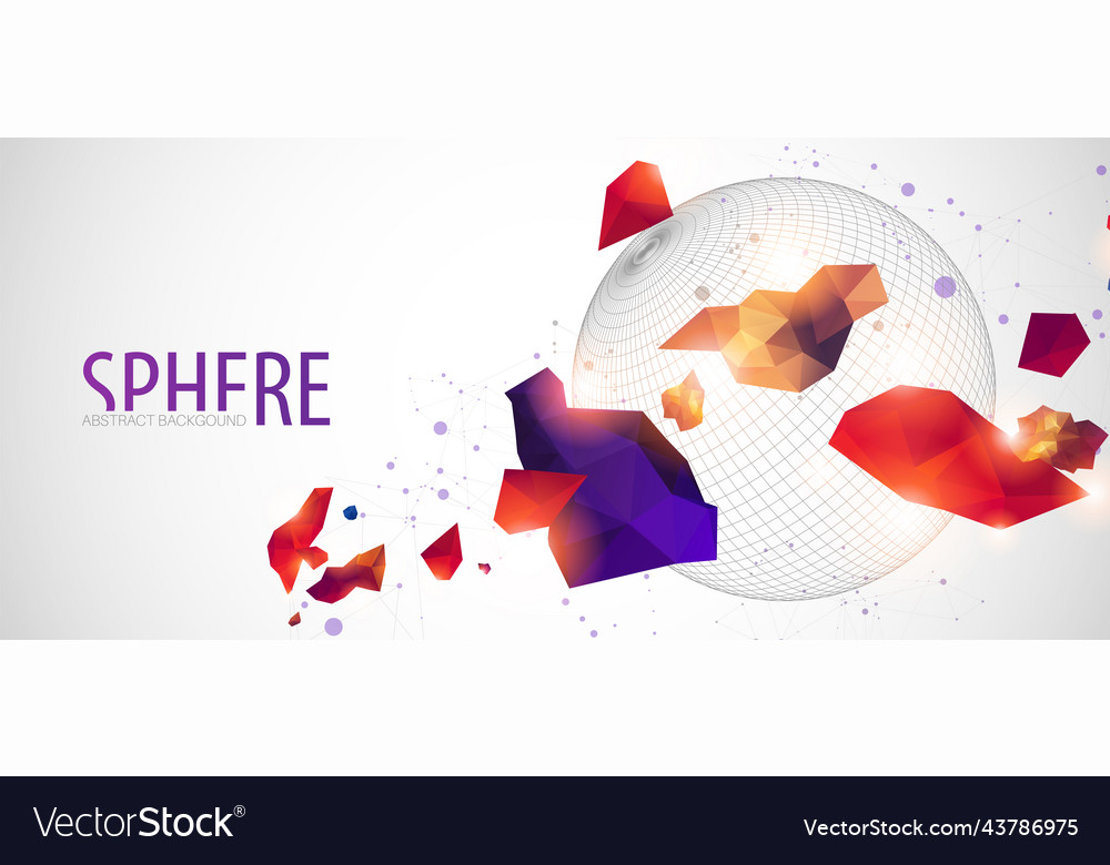 Abstract Sphere Background With Plexus Effect 3d Vector Image