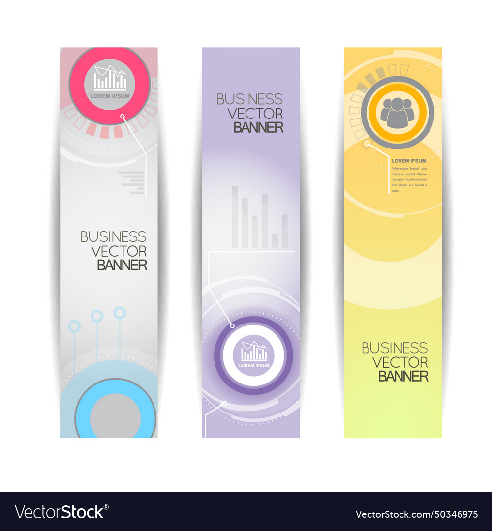 Business banners with software interface elements Vector Image