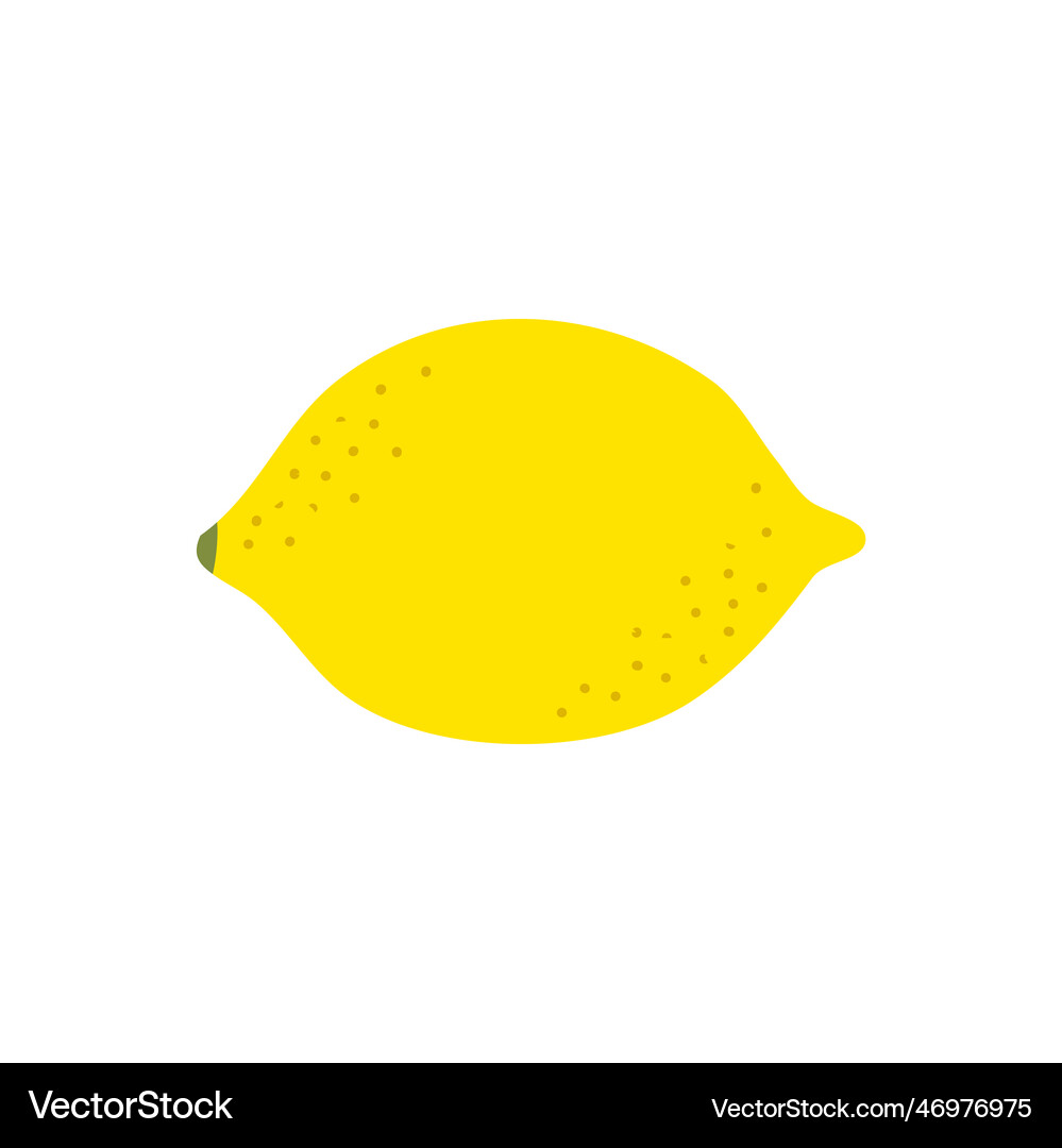 Cartoon color whole lemon side view Royalty Free Vector