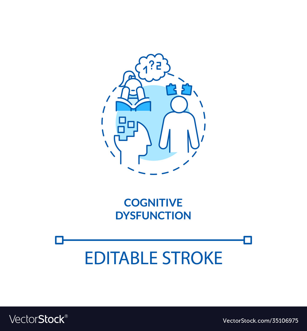 Cognitive dysfunction concept icon Royalty Free Vector Image