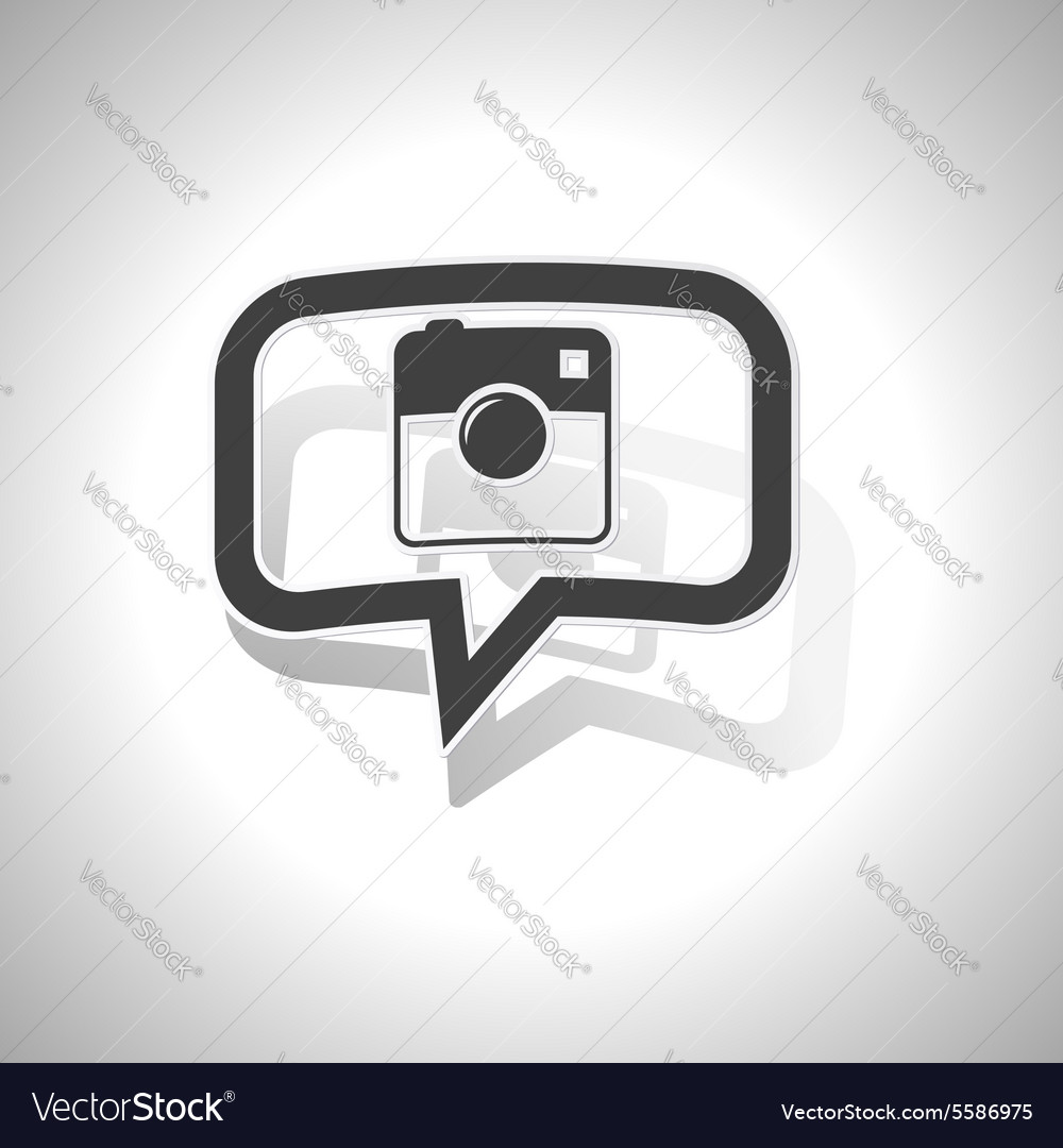 Curved square camera message icon Royalty Free Vector Image