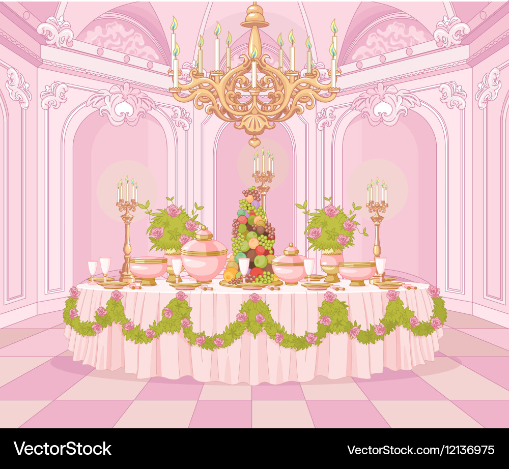Dining room in princess palace Royalty Free Vector Image